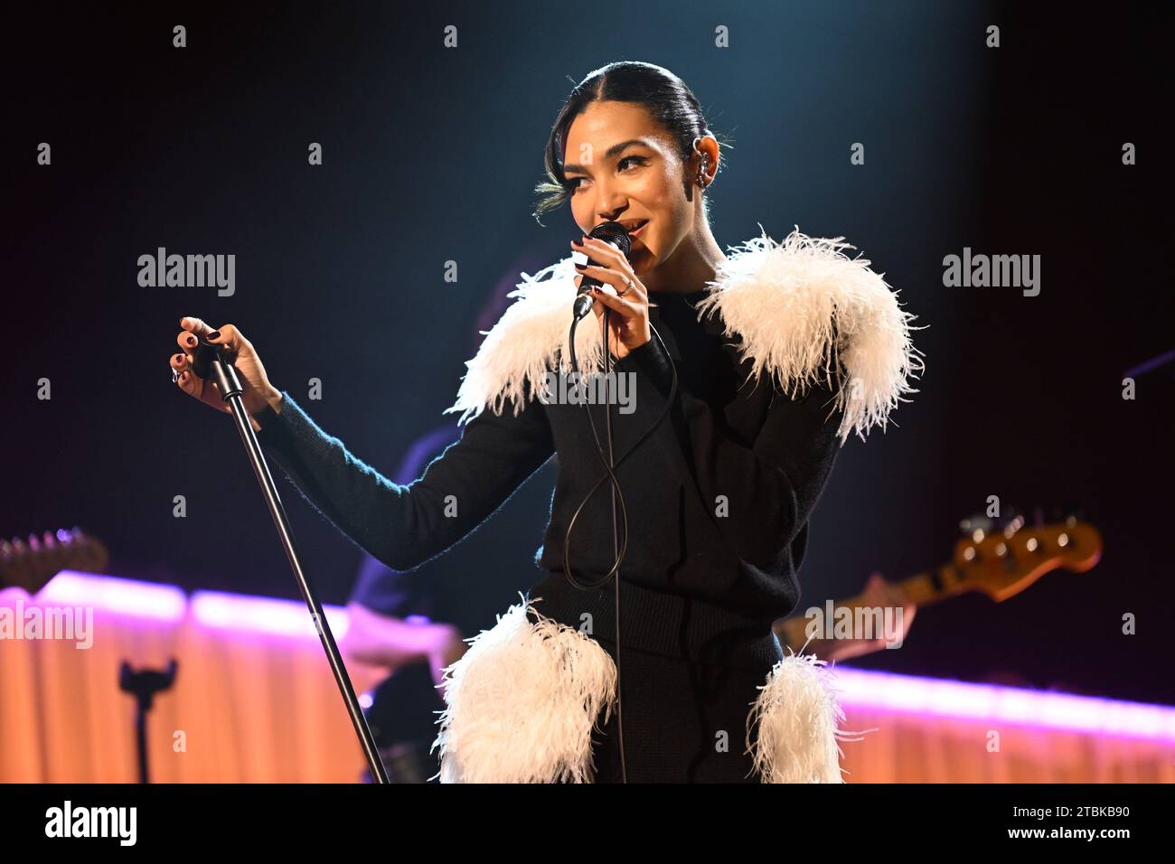 EDITORIAL USE ONLY Olivia Dean performing during the filming for the ...