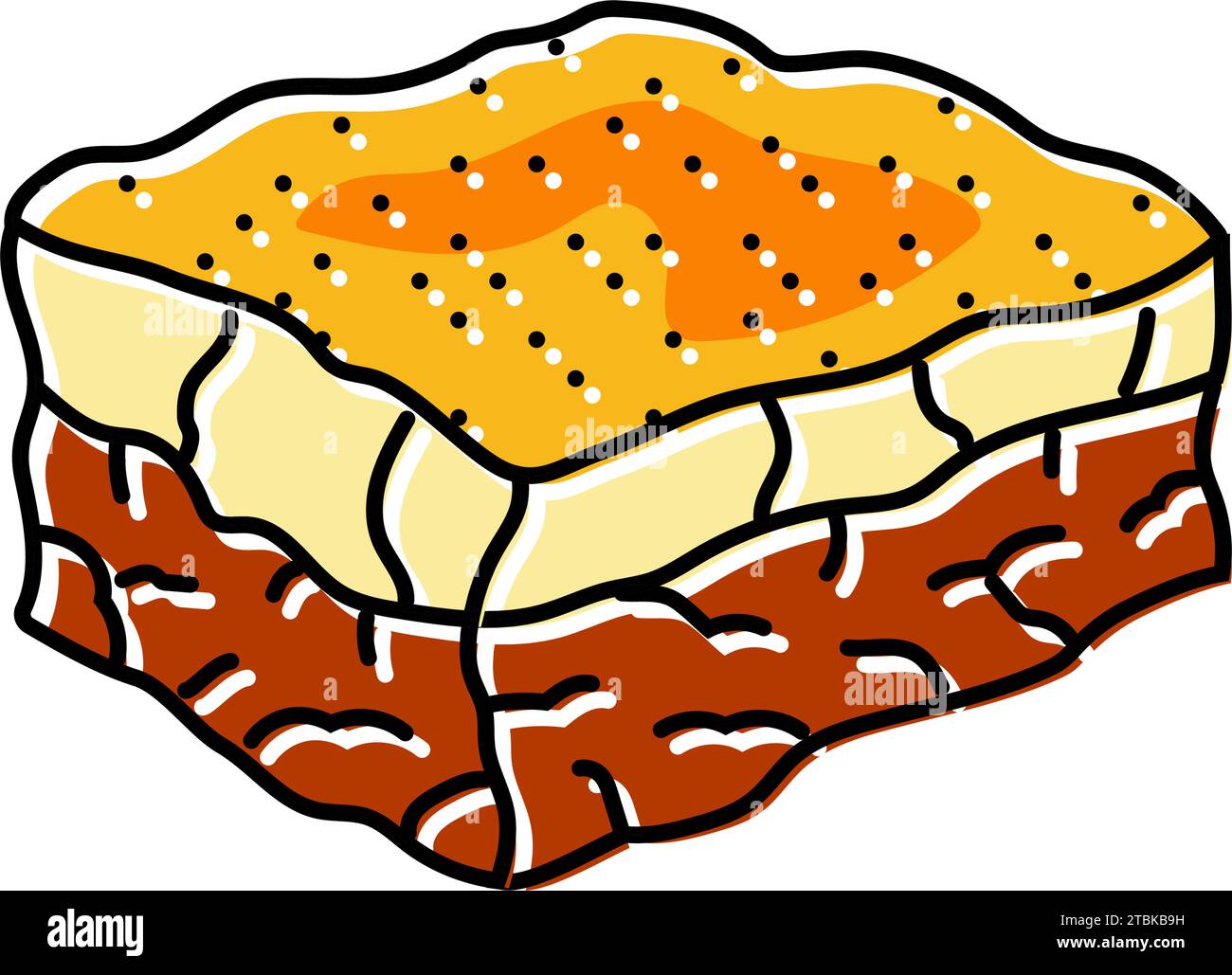 moussaka dish greek cuisine color icon vector illustration Stock Vector ...