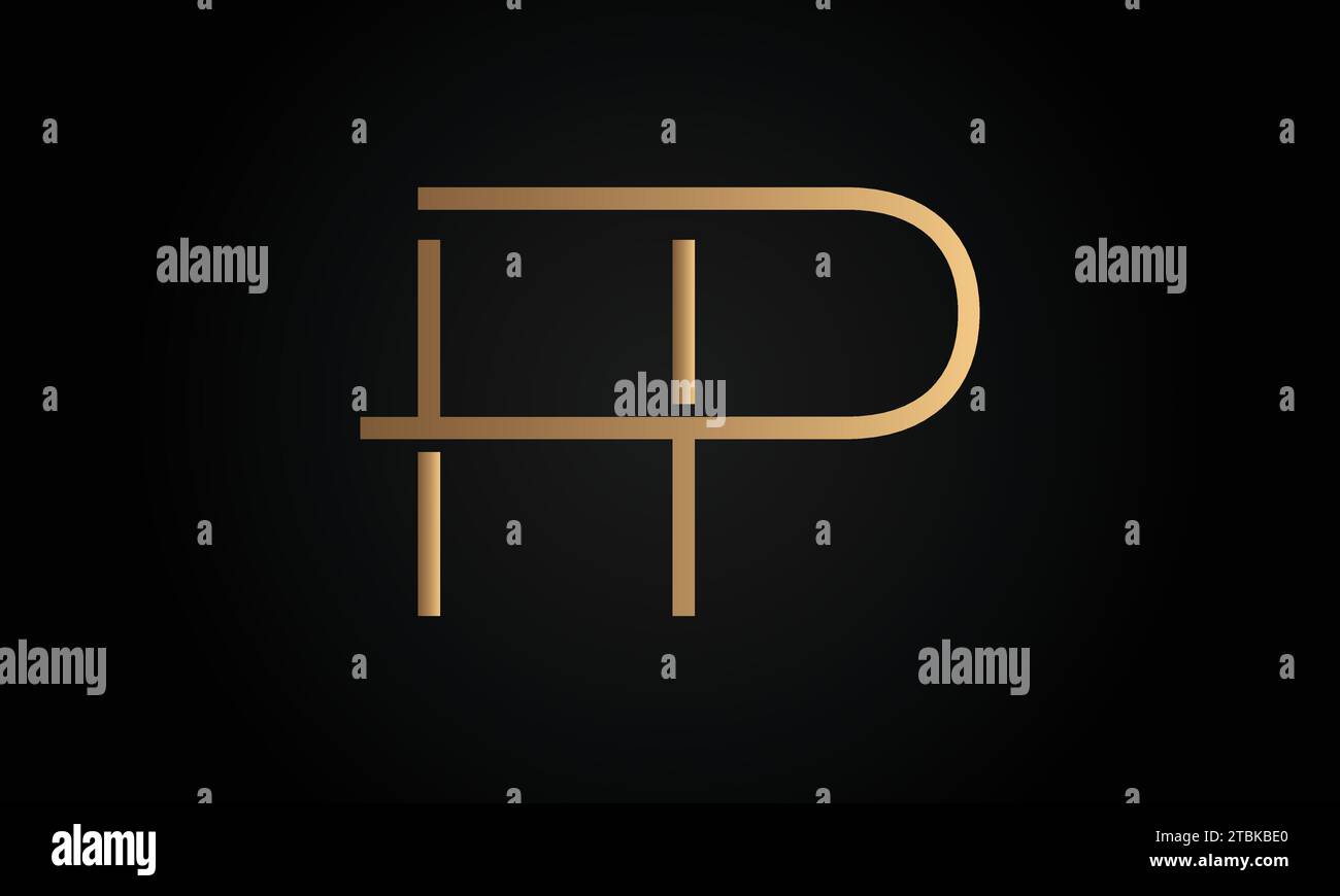 Luxury Initial HP or PH Monogram Text Letter Logo Design Stock Vector ...
