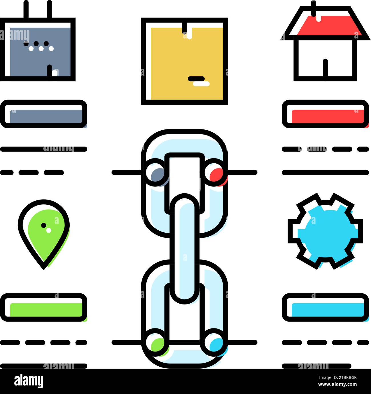 supply chain planning logistic manager color icon vector illustration ...