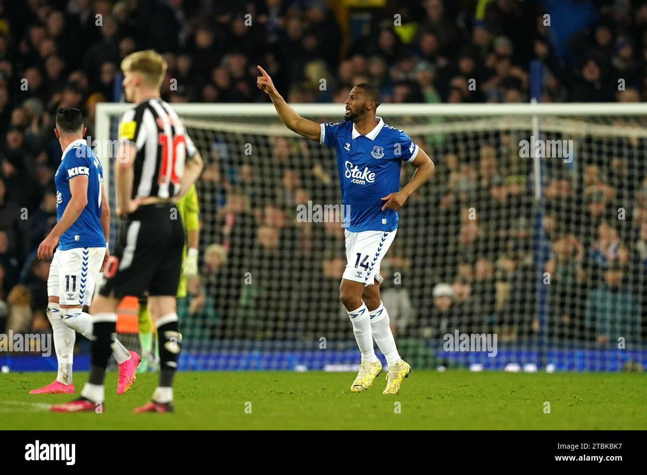 Everton's Beto celebrates scoring their side's third goal of the game ...