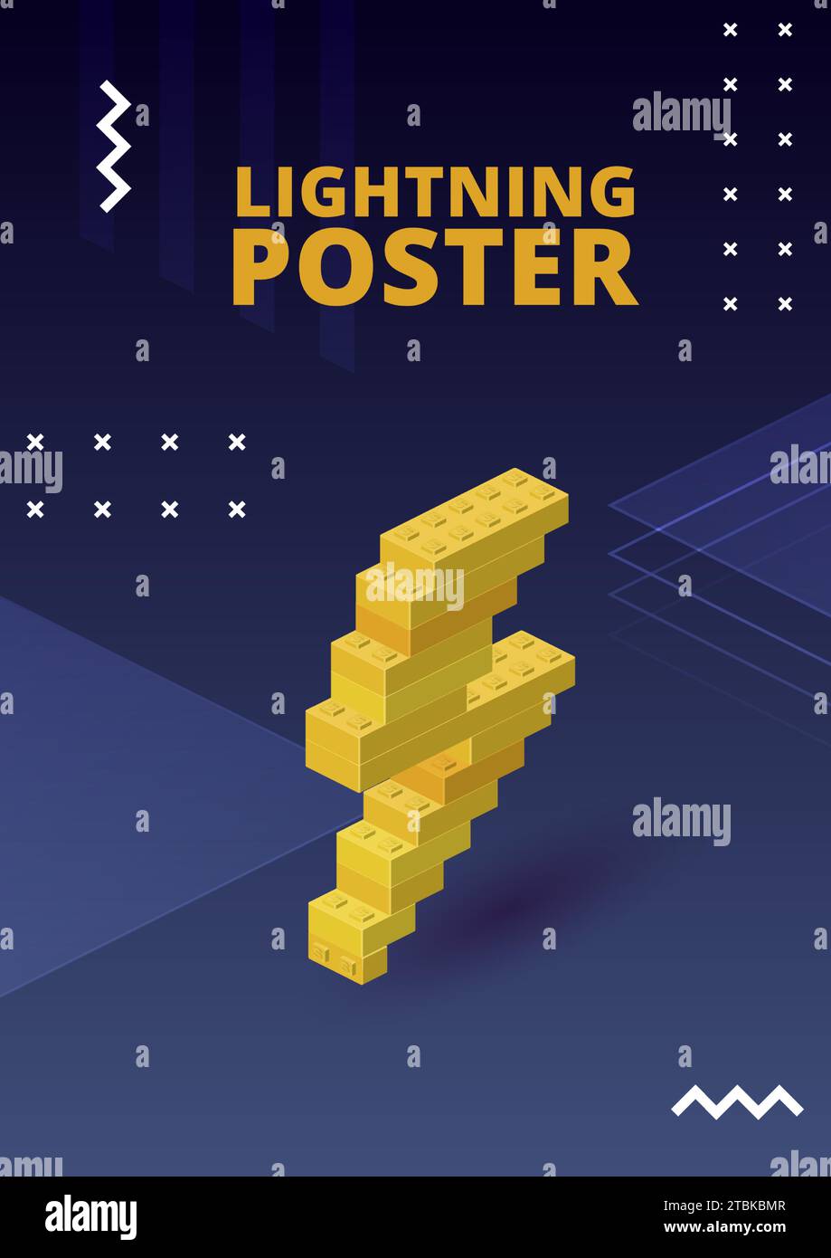 Poster with lightning for print and design. Vector illustration Stock ...