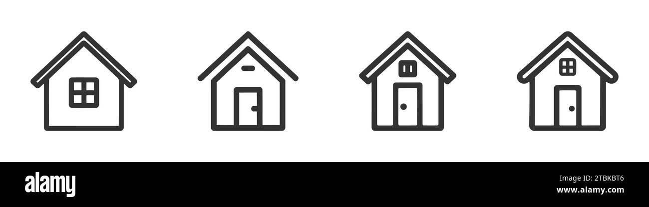 Minimal home icon set - web homepage symbol pack - vector website sign ...