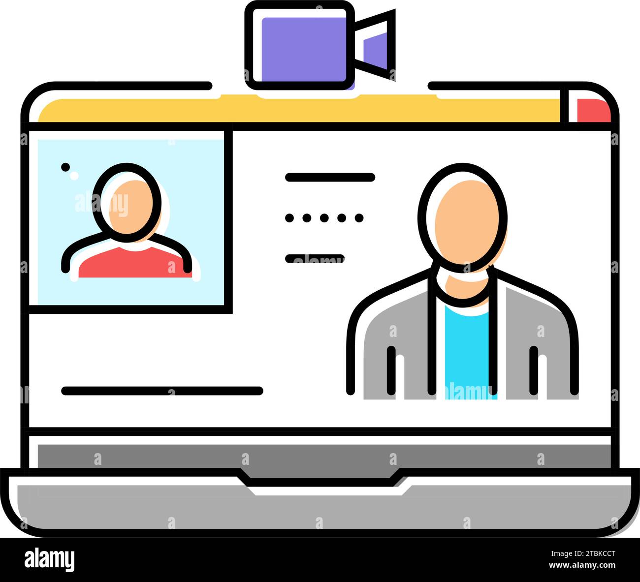 webinar session online learning platform color icon vector illustration ...