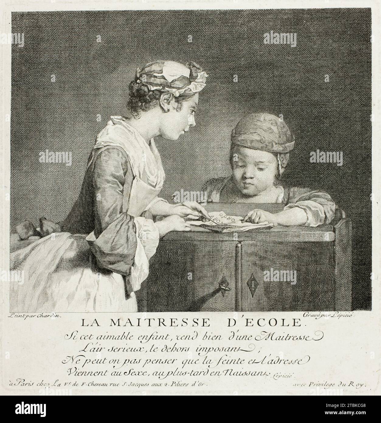 School Mistress, c. 1740 Stock Photo - Alamy