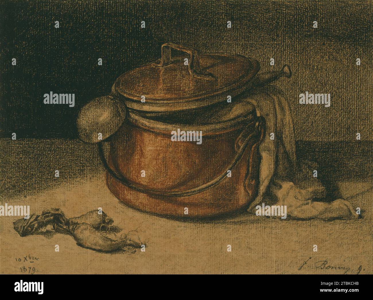 Still Life with a Copper Pot and Ladle, October 10, 1879 Stock Photo ...