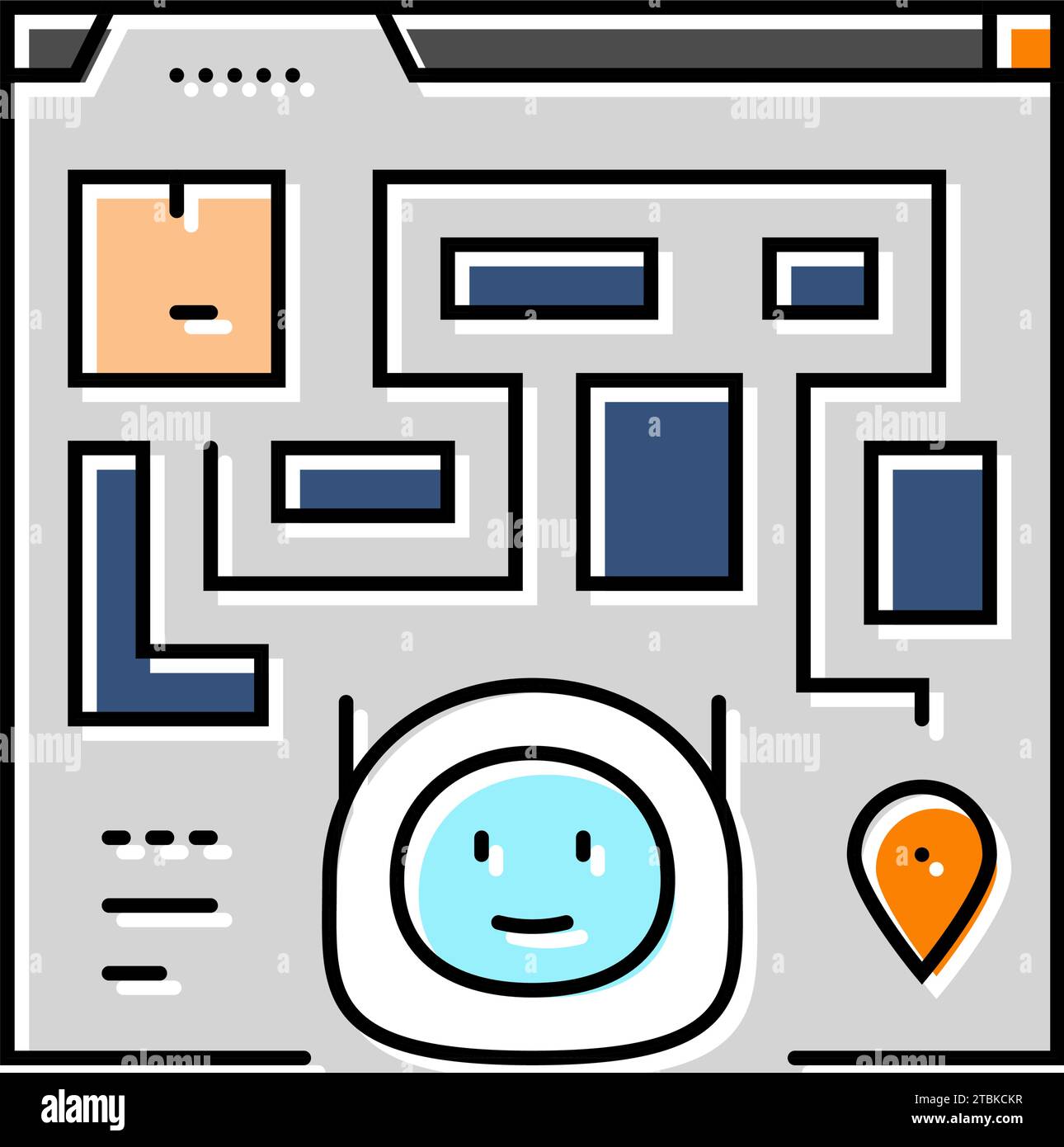 ai routing autonomous delivery color icon vector illustration Stock ...