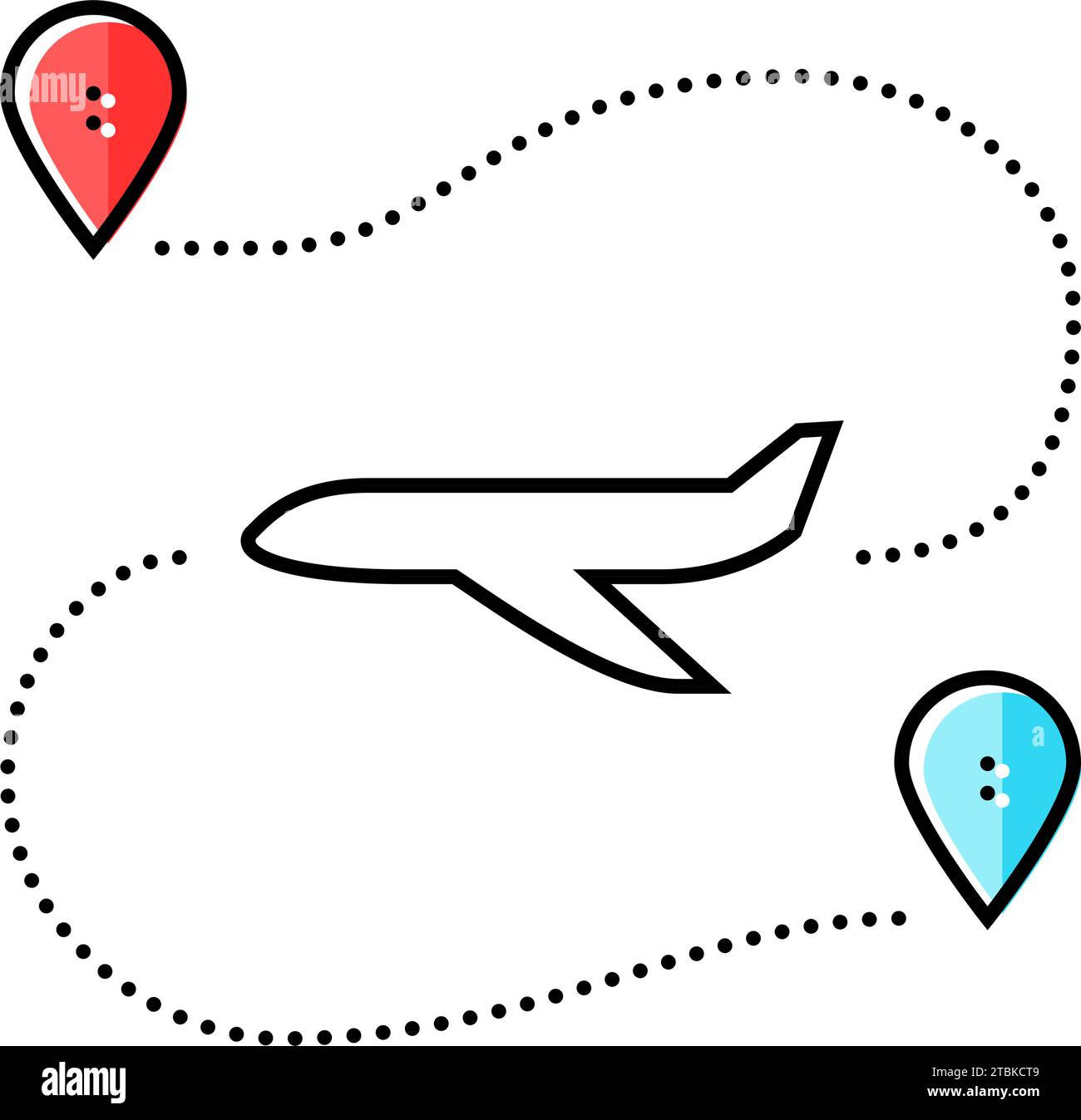 airplane track map location color icon vector illustration Stock Vector ...