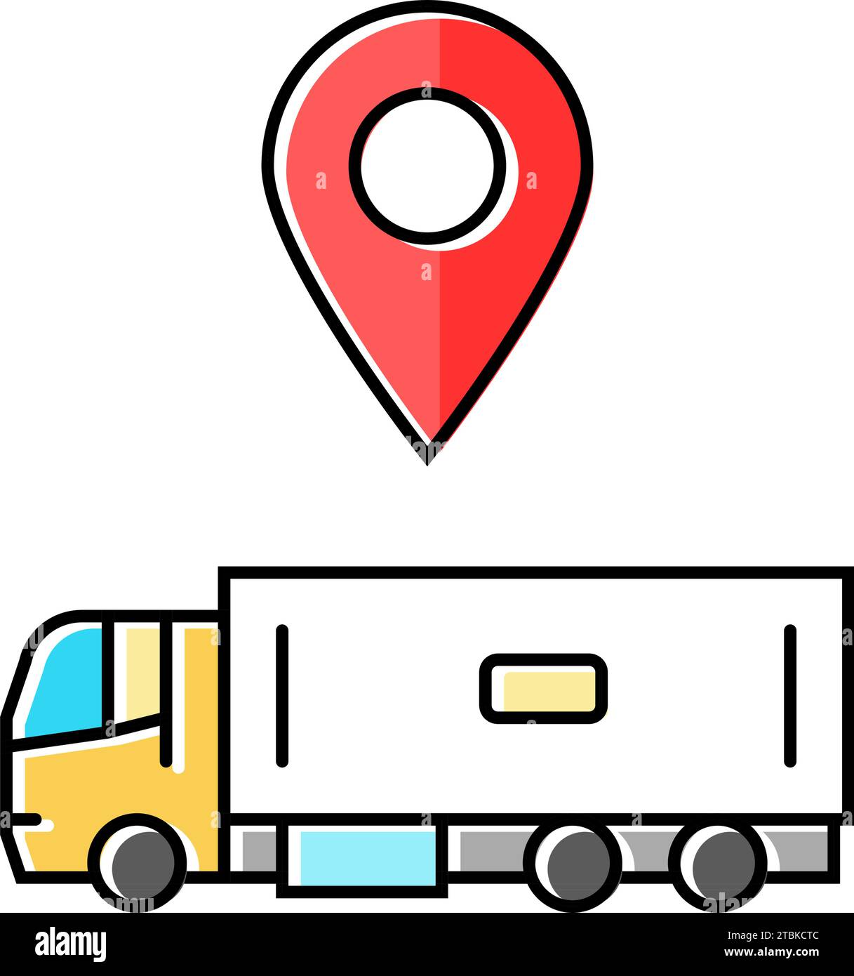 truck map location color icon vector illustration Stock Vector Image ...