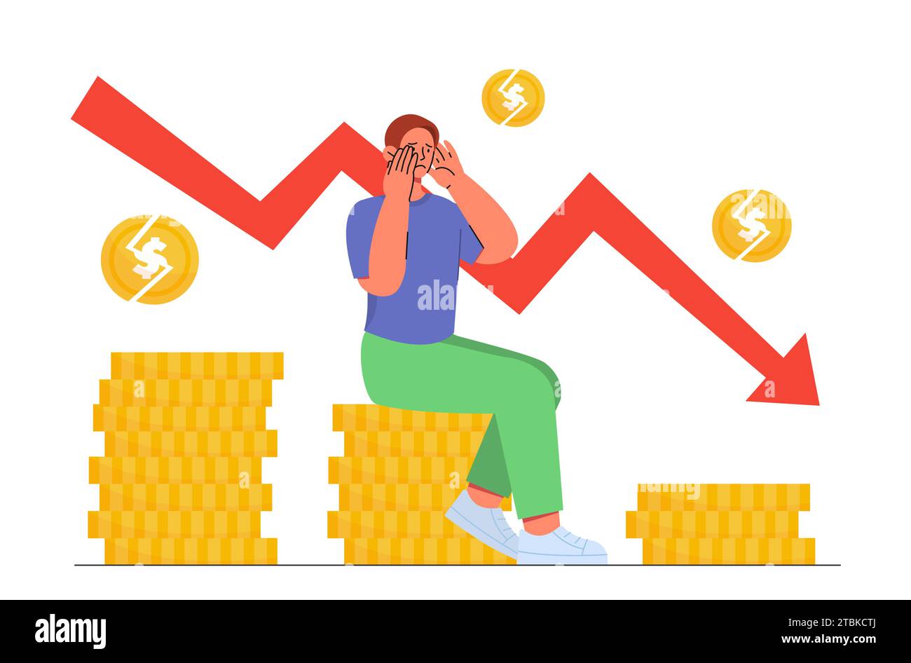 Man with bankruptcy vector concept Stock Vector Image & Art - Alamy