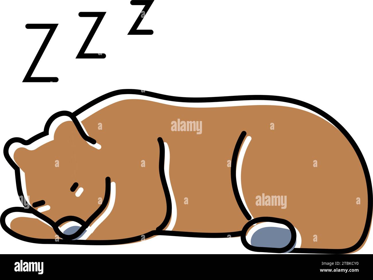 sleeping bear sleep night color icon vector illustration Stock Vector ...