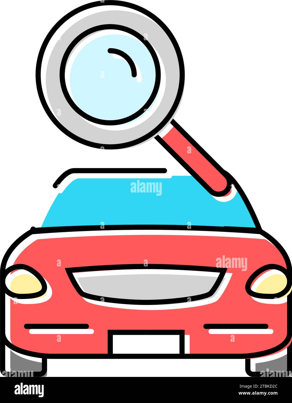 car search magnifying glass color icon vector illustration Stock Vector ...
