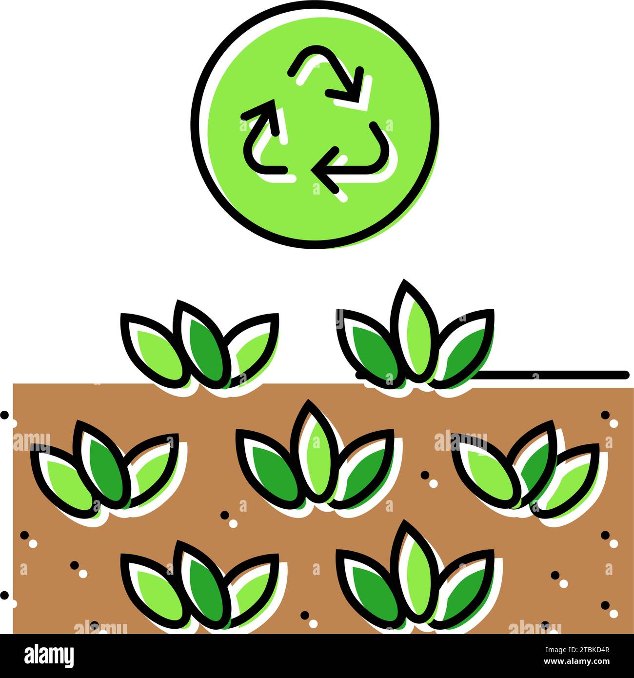 sustainable farming green living color icon vector illustration Stock ...