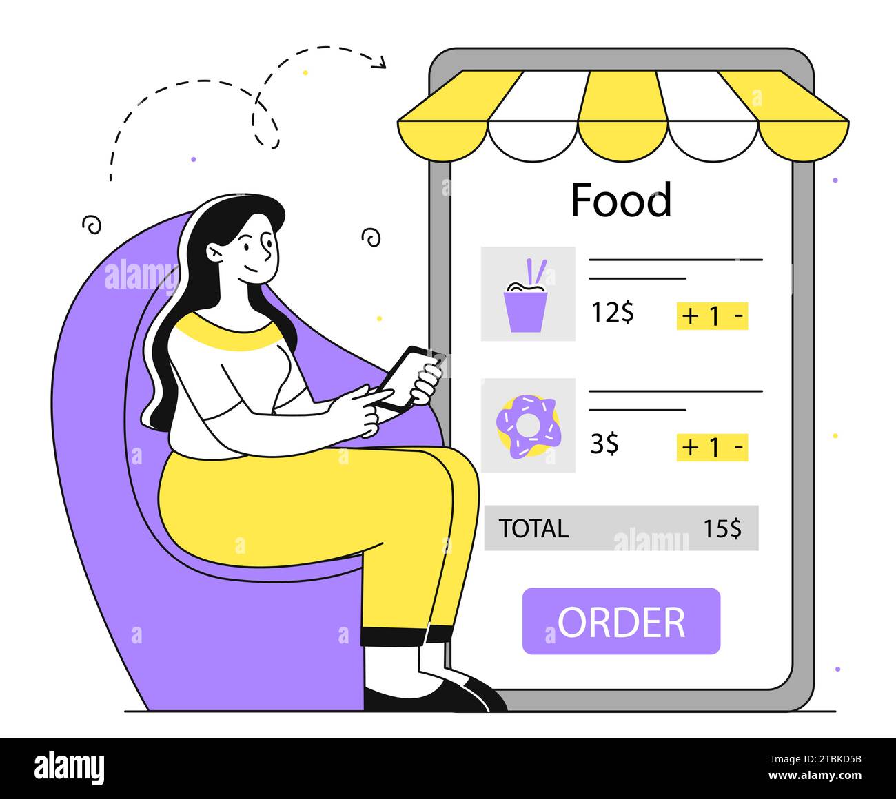 Online food ordering takeaway Stock Vector Images - Alamy