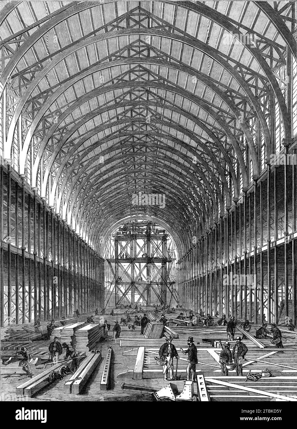 Progress of the International Exhibition building: portion of the Nave ...