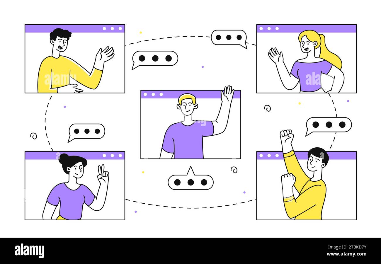 Teen video chat Stock Vector Images - Alamy