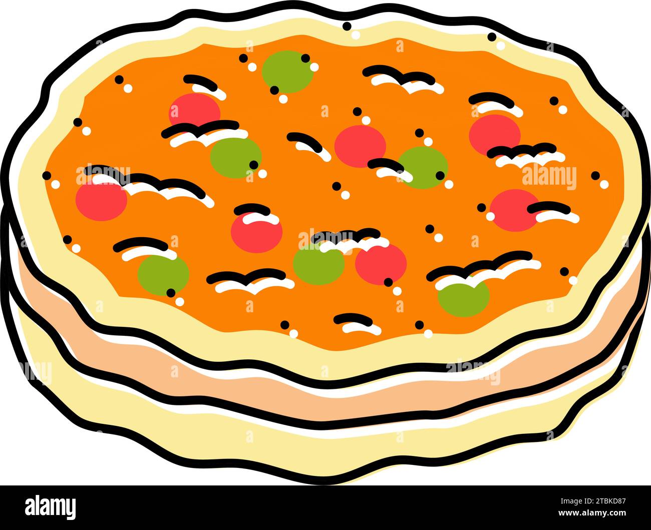 lahmacun tur turkish cuisinekish color icon vector illustration Stock ...