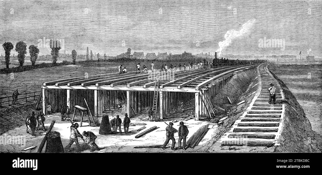London Main Drainage: Constructing the concrete embankment across the ...