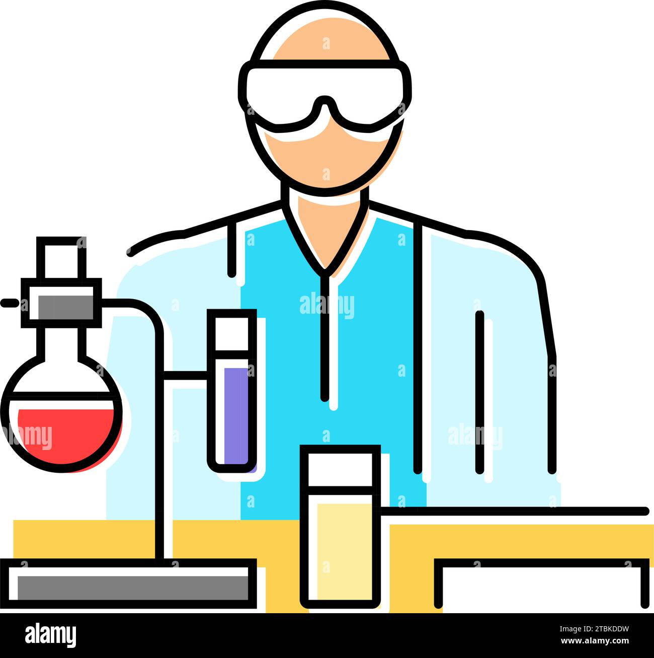 laboratory work college teacher color icon vector illustration Stock ...