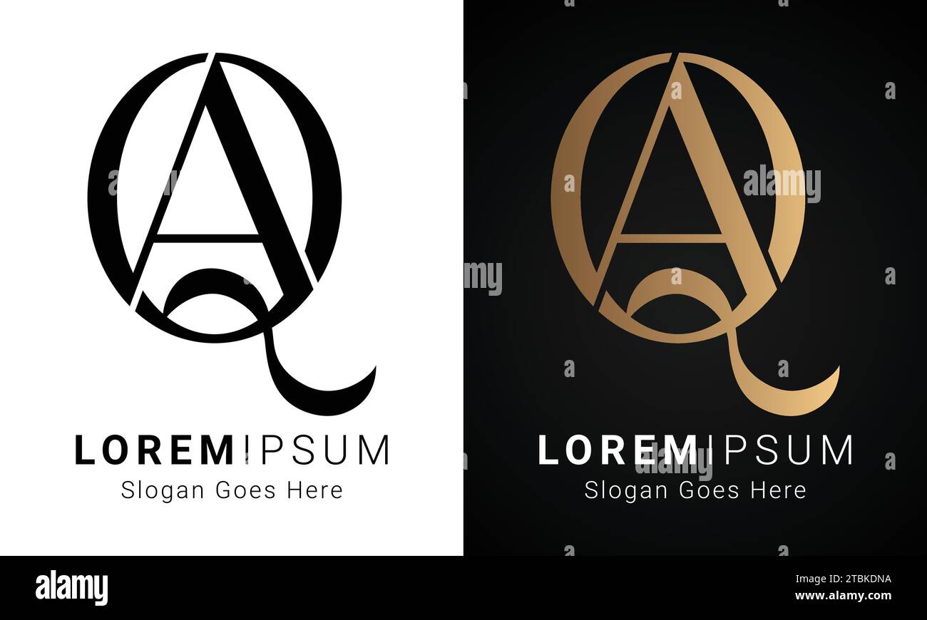 Luxury Initial QA or AQ Monogram Text Letter Logo Design Stock Vector Image & Art - Alamy