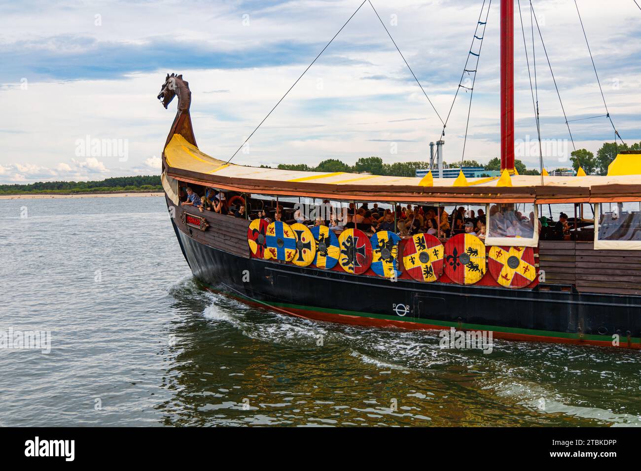 Wladyslawowo, Poland - July 24 2023: Beautiful wooden viking boat ...