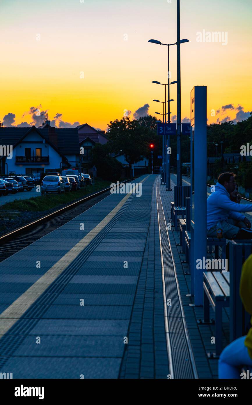 Jastarnia, Poland - July 25 2023: Beautiful cloudy sunset over long ...