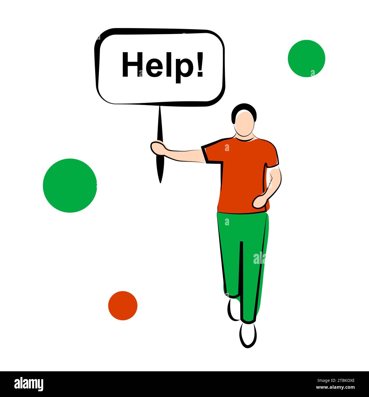 A man with a poster. Help Stock Vector Image & Art - Alamy