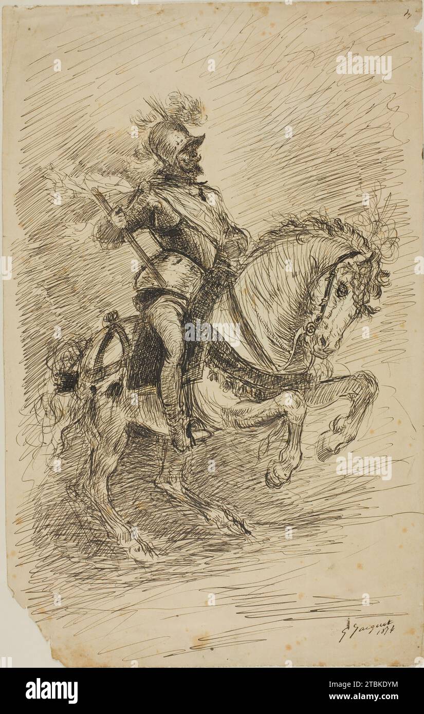Cavalier on Horseback, 1874 Stock Photo - Alamy
