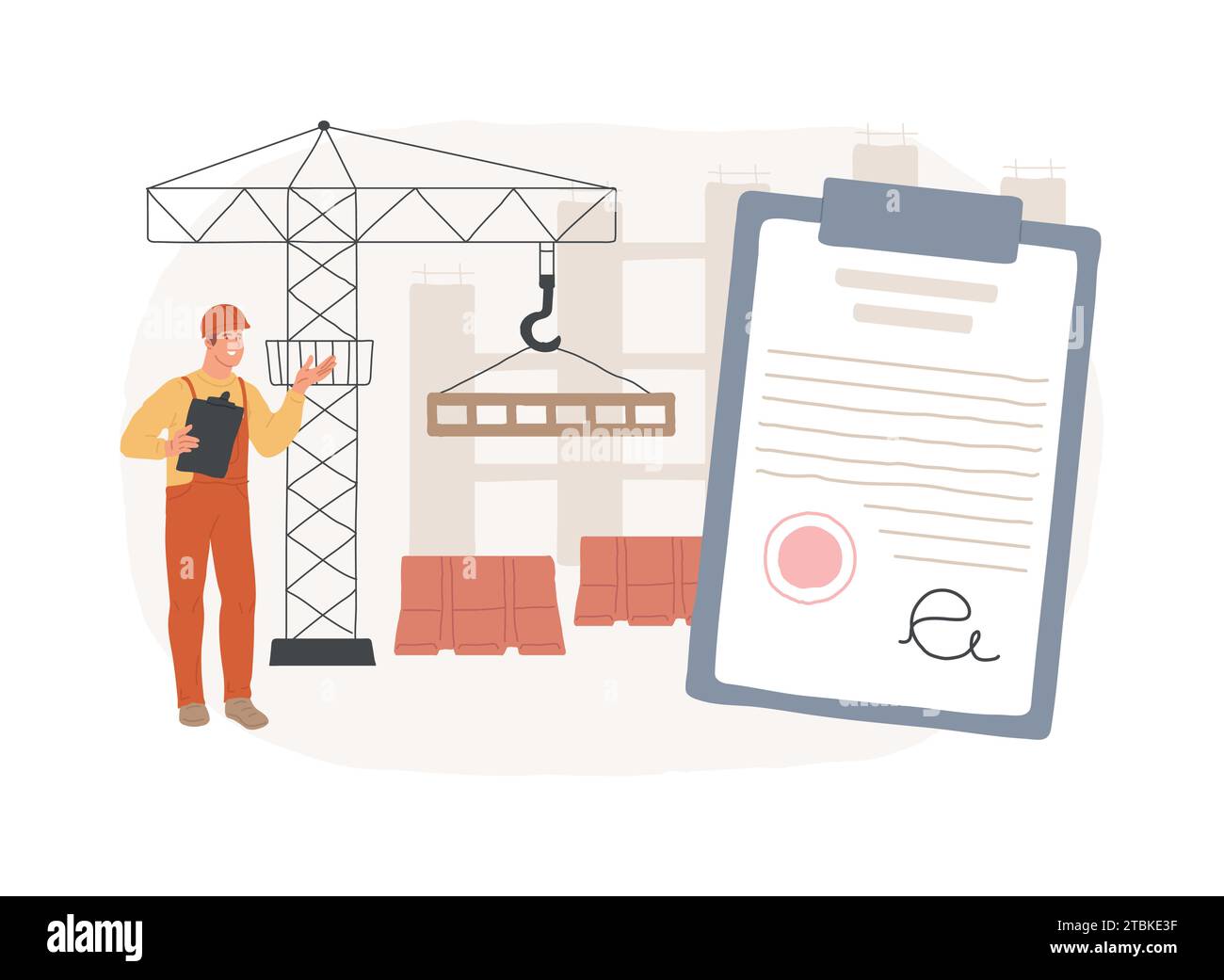 Building industry license isolated concept vector illustration. Local ...