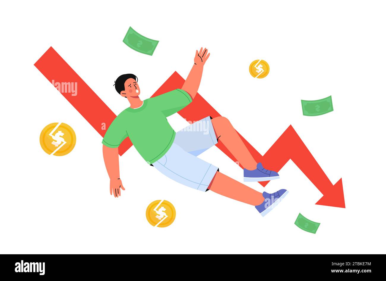 Bankruptcy red stock market arrow Cut Out Stock Images & Pictures - Alamy