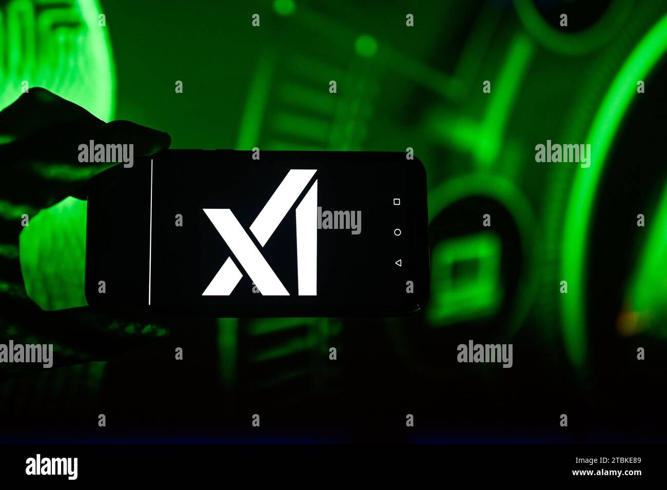 In this photo illustration a Xai logo is displayed on a smartphone with ...
