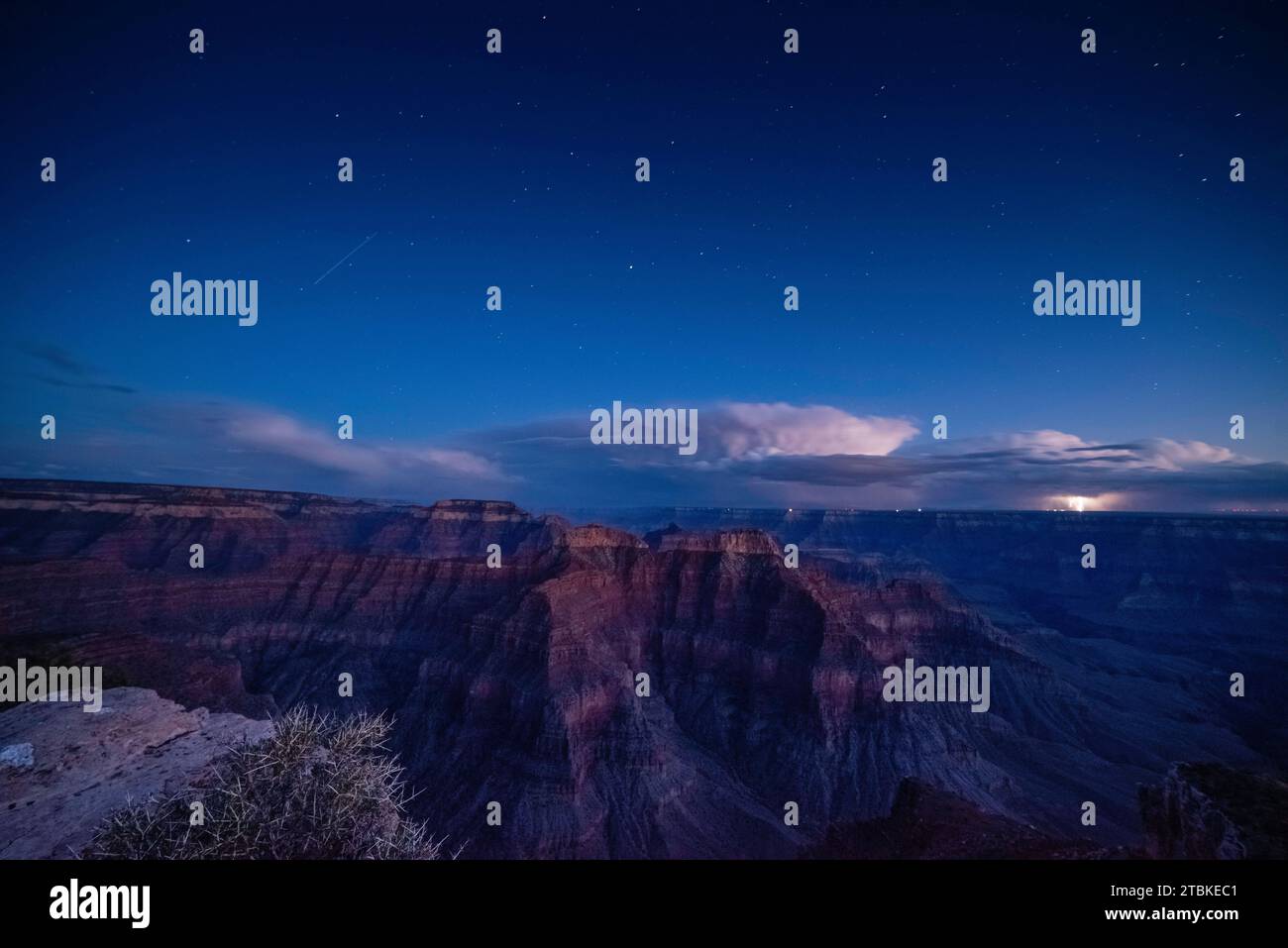 Night photograph of the spectacular Grand Canyon, taken from remote ...