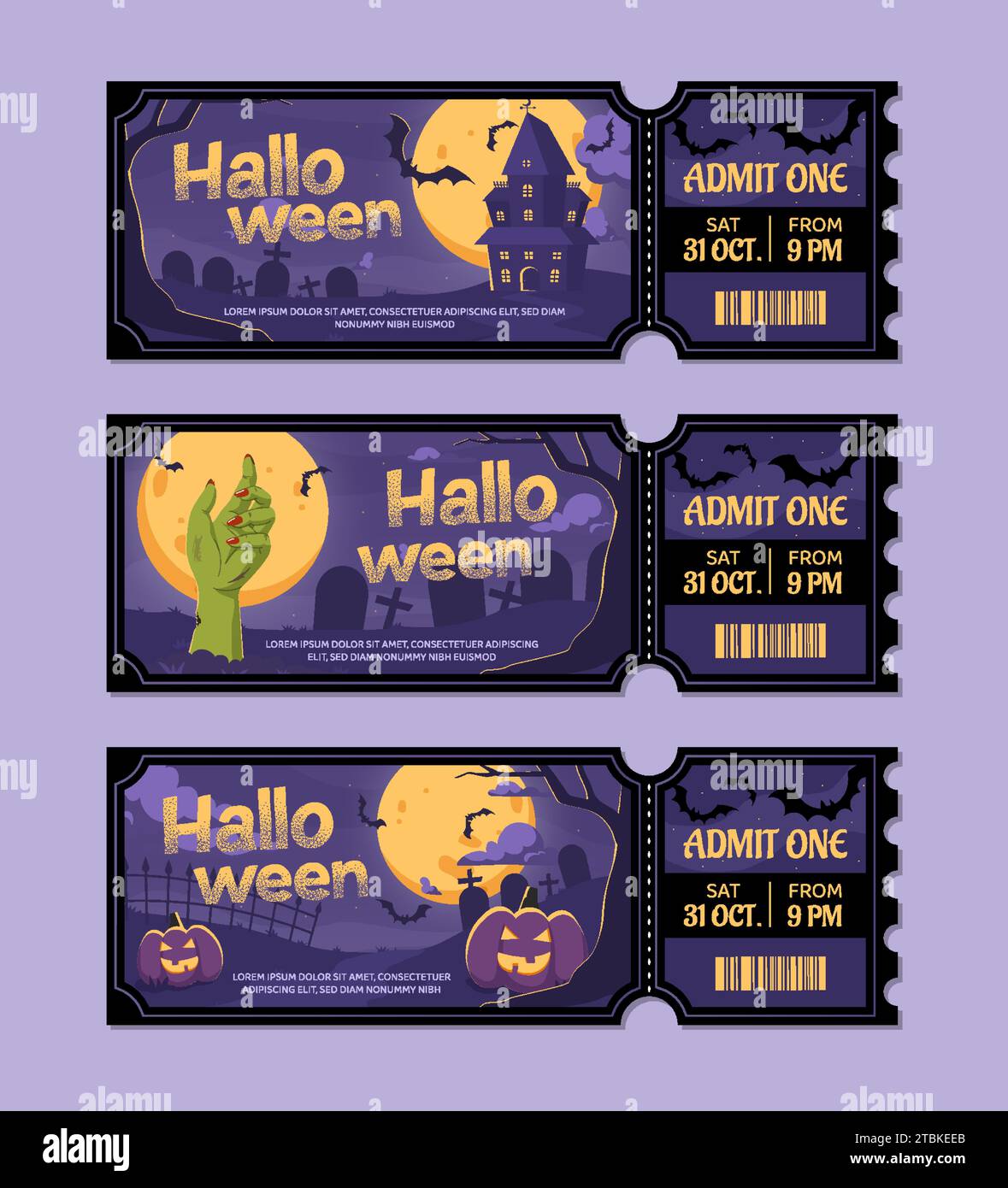 Halloween tickets vector set Stock Vector Image & Art - Alamy