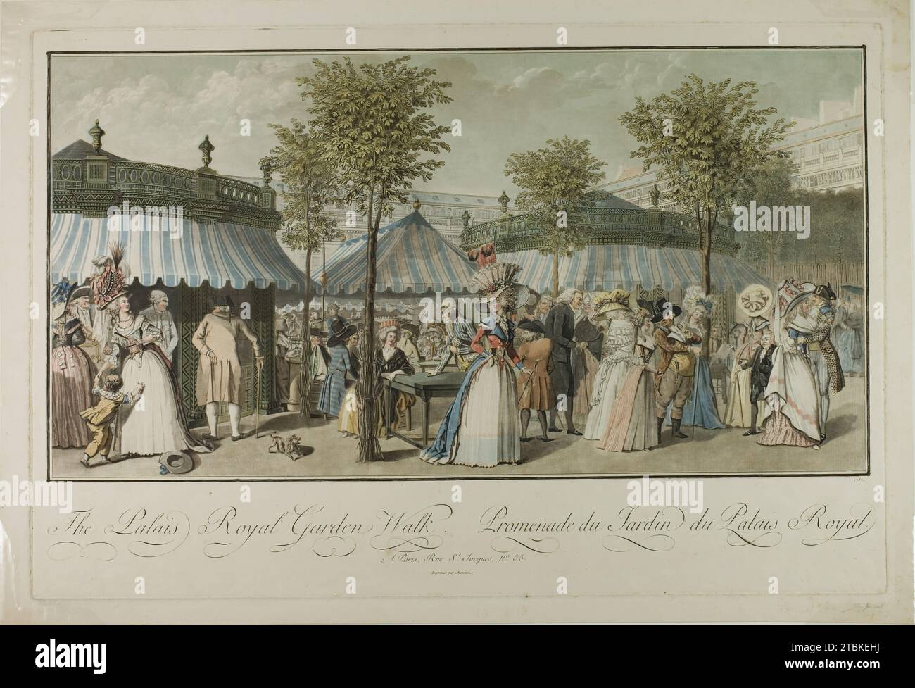 The Palais Royal Garden Walk, 1787 Stock Photo - Alamy