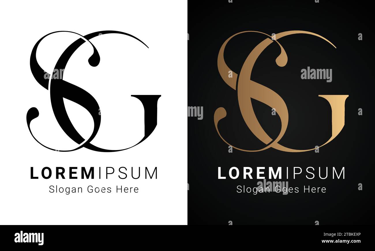 Luxury Initial SG or GS Monogram Text Letter Logo Design Stock Vector Image & Art - Alamy