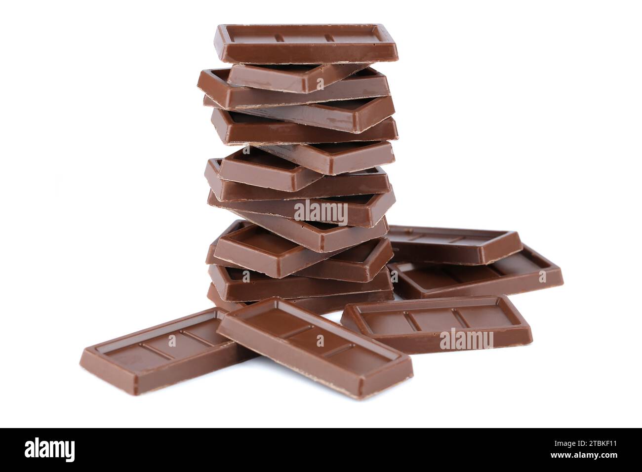 Stack of chocolate bars isolated on white background Stock Photo - Alamy