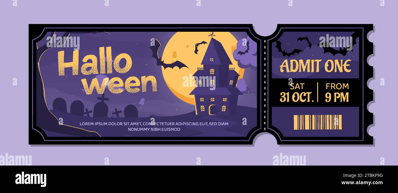 Halloween ticket vector concept Stock Vector Image & Art - Alamy