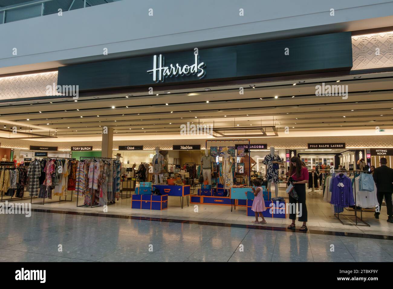 An outlet of Harrods in Terminal Five, Heathrow Airport, London, UK ...