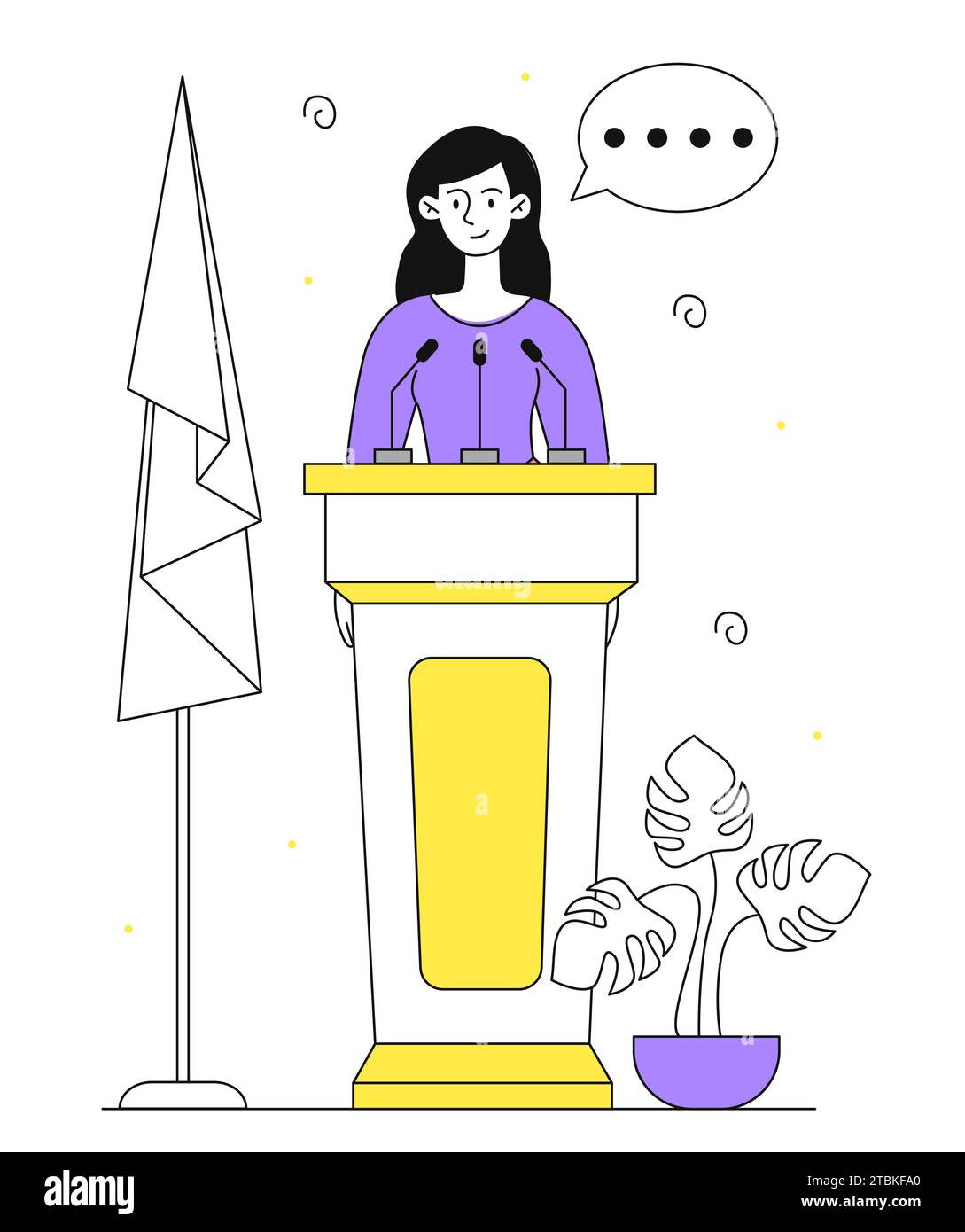 Harangue of woman outline vector concept Stock Vector Image & Art - Alamy