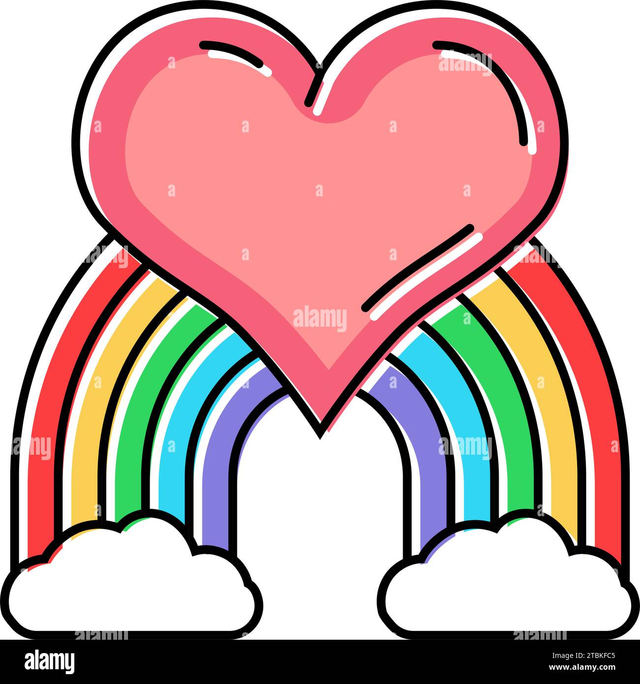 heart rainbow color icon vector illustration Stock Vector Image & Art ...