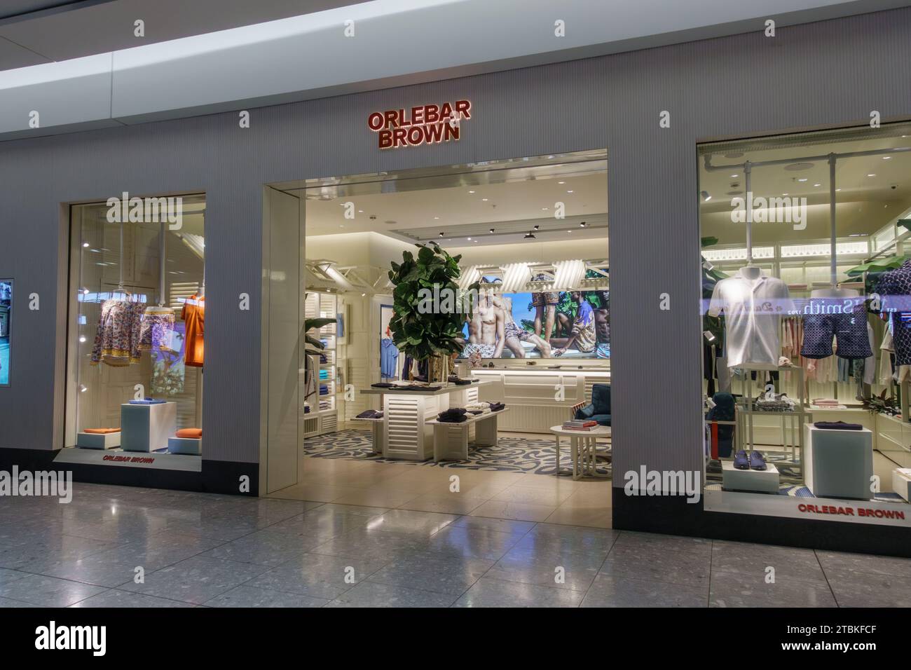 An outlet of Orlebar Brown in Terminal Five, Heathrow Airport, London ...