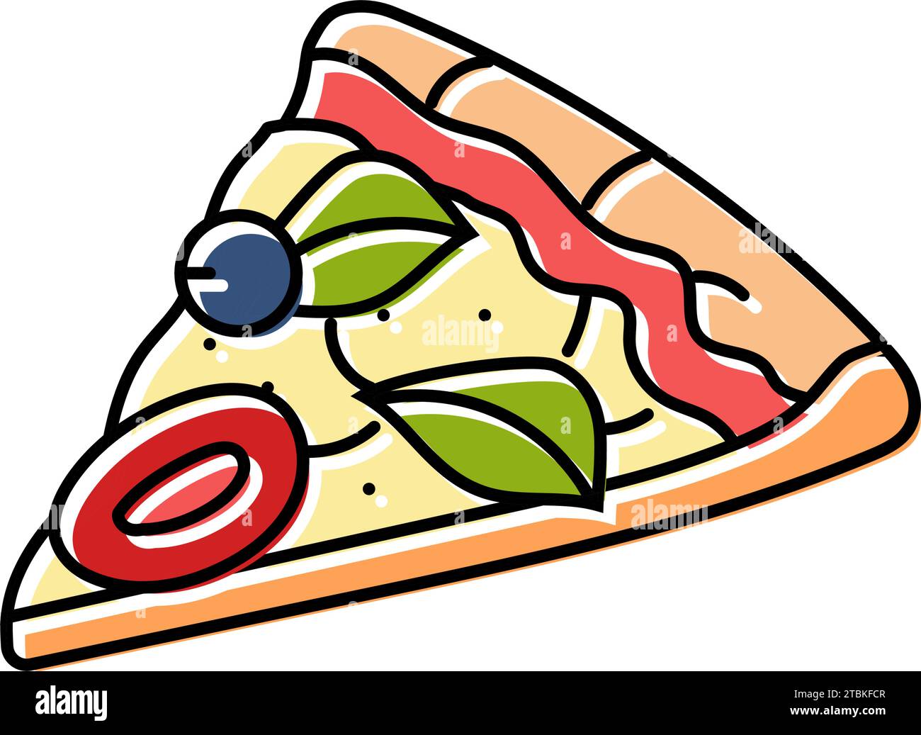 pizza slice italian cuisine color icon vector illustration Stock Vector ...