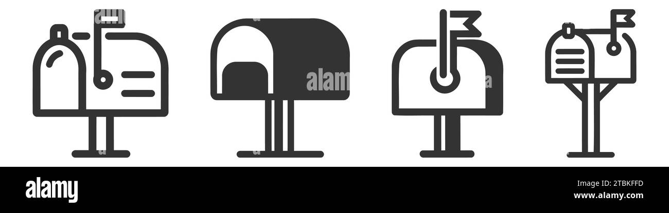 Mailbox Icon set, pack, collection. Line style icon vector illustration ...