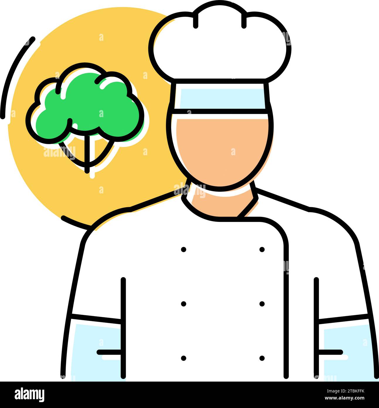 vegetarian chef restaurant color icon vector illustration Stock Vector ...