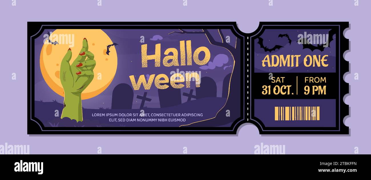 Halloween ticket vector concept Stock Vector Image & Art - Alamy