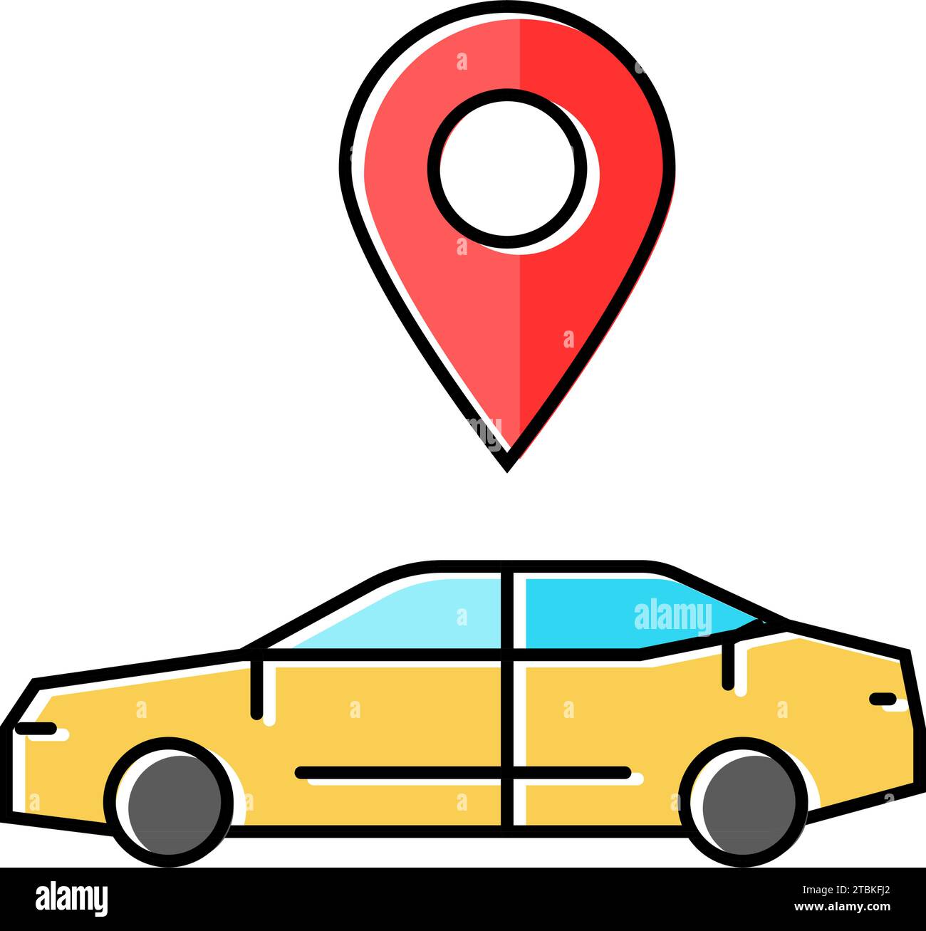 car map location color icon vector illustration Stock Vector Image ...