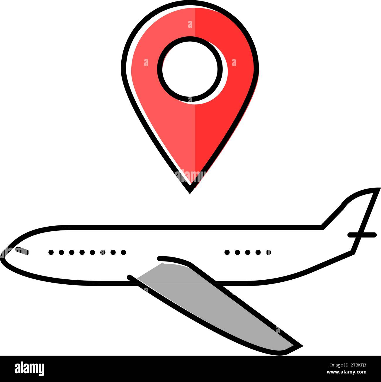 airplane map location color icon vector illustration Stock Vector Image ...