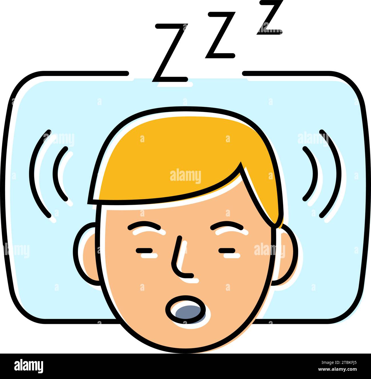 Snoring man bed Stock Vector Images - Alamy