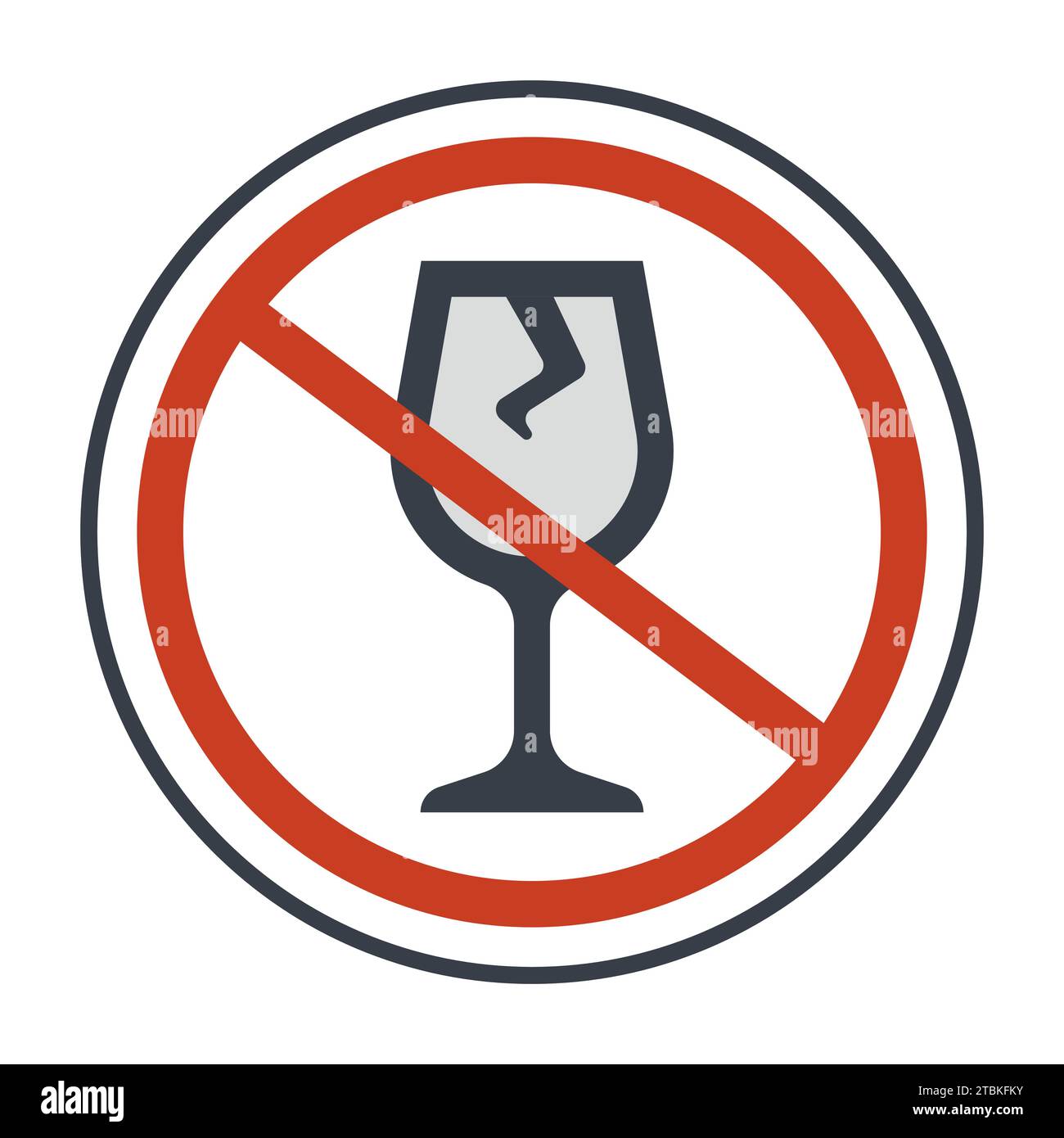 broken glass icon. It is prohibited to transport fragile goods. flat ...