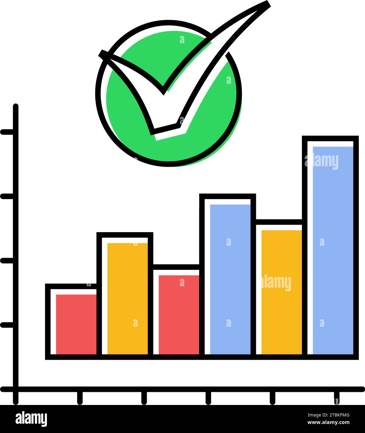 graph check mark color icon vector illustration Stock Vector Image ...